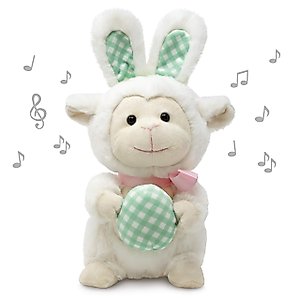 Cuddle Barn - Leapin' Lucy | Easter Animated Lamb Stuffed Animal Musical Plush Toy Dances and Bops to Song Peter Cottontail, Spring Easter Basket Stuffer Decoration, 11 inches
