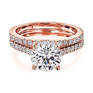 Kobelli 2ct Round Forever One Moissanite Fancy Hidden Halo Set - white-gold / 6.5