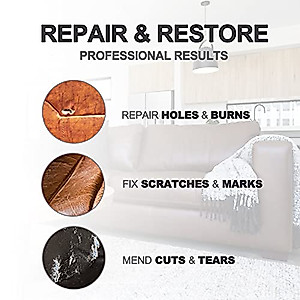 BUDOCI Leather Repair Kit for Furniture,12 Colors Leather Repair Kit, Easy Match Color to Repair Scuffed & Faded Leather Furniture,Vinyl Repair Kit for Car Seat, Sofa,Jacket, Boat Seat