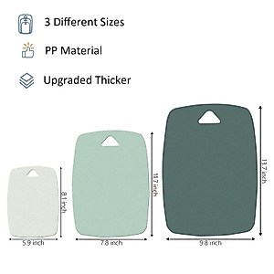 3 PCS Plastic Cutting Board, Cutting Boards for Kitchen, Plastic Chopping Board Set Easy Grip Handle Food Chopping Boards for Dishwasher Safe, Chop Meat, Veggies