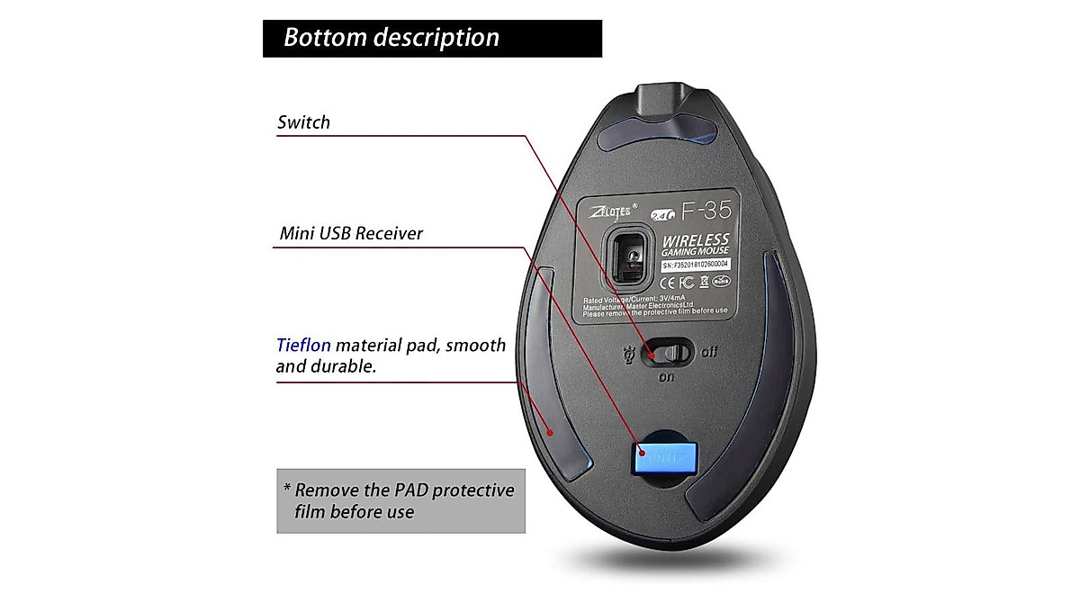 Zeerkeer Vertical Gaming Mouse: Ergonomic, Wireless, High Precision