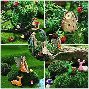 120 Pieces Fairy Garden Kit Fairy Garden Accessories Fairy Garden Animals Garden Miniatures Fairies Miniature Figurines Micro Landscape Ornaments Garden DIY Kit for Outdoor Garden Yard Lawn