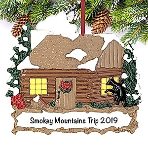 Cabin Personalized Christmas Ornaments 2023 - Fast & Free 24h Customization – Rustic Log Cabin Christmas Decorations with Name - Comes Gift-Wrapped