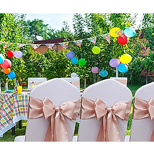 Gankar Wedding Chair Sashes Satin Bows 7x108 Inch Party Chairs Accessories Ribbon Knots Ties for Marry Banquet Baby Shower Hotel Restaurant Christmas Decoration Activity (50 Pieces, Blush Pink)