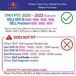 mCover Case Compatible ONLY for 2020~2023 15.6" Dell XPS 15 9500 9510 9520 9530 / Precision 5550 5560 5570 series Laptop Computer(NOT fitting other Dell models) - Green