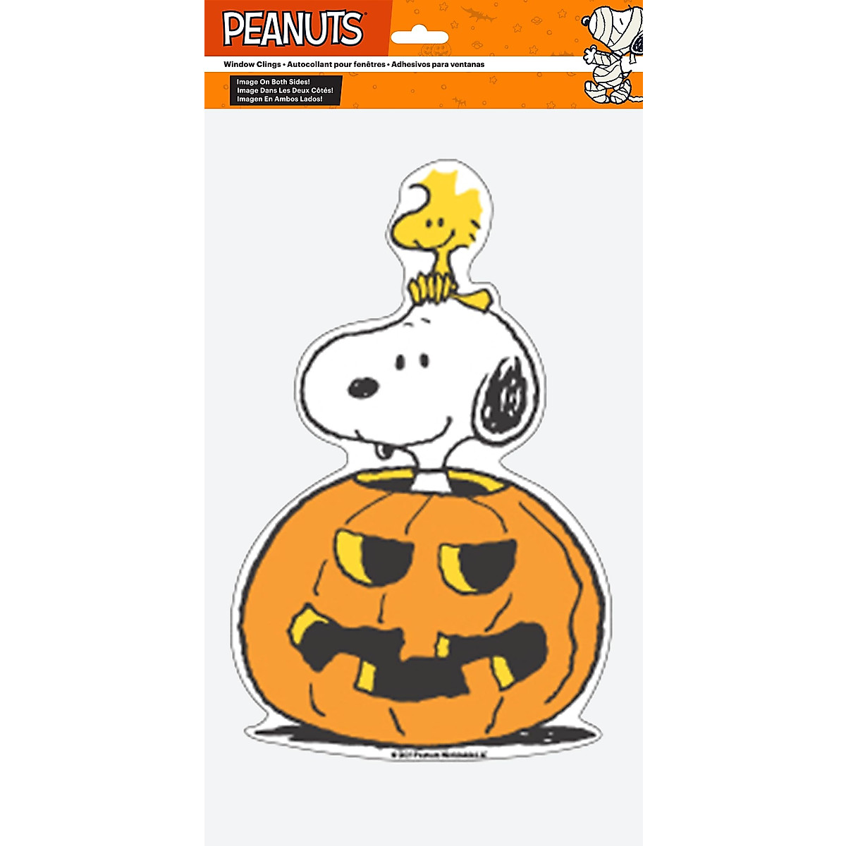 PEANUTS HALLOWEEN CLINGS DOUBLE SIDED 6 PIECES