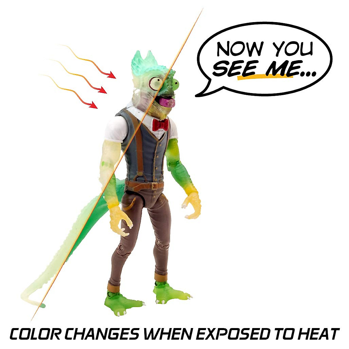 Alter Nation Sham Human Chameleon Alligator Hybrid Web Cartoon Dark Horse Comics Graphic Novel Action Figure with Thermal Color Changing Body & Mini Comic Book Great Gift for Kids 6 & Up