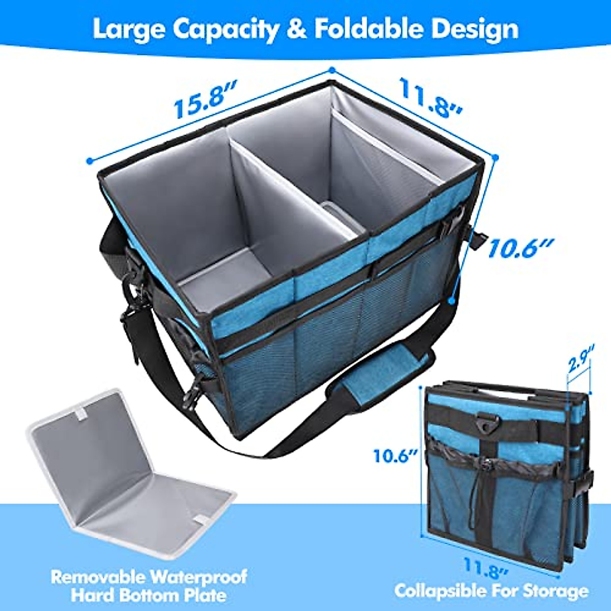 Large Grill and Picnic Caddy, Equipped with Paper Towel Holder, Condiments, Barbecue Utensils, Plate, Easy Carry Griddle Caddy, Must Haves for Outdoors Tailgating Accessories, Camper, Travel, Car, RV