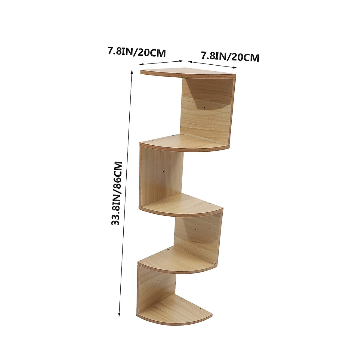 Abaodam Stylish Wooden Shelf Wall Mount Wooden Storage Rack Book Case 5 Layers