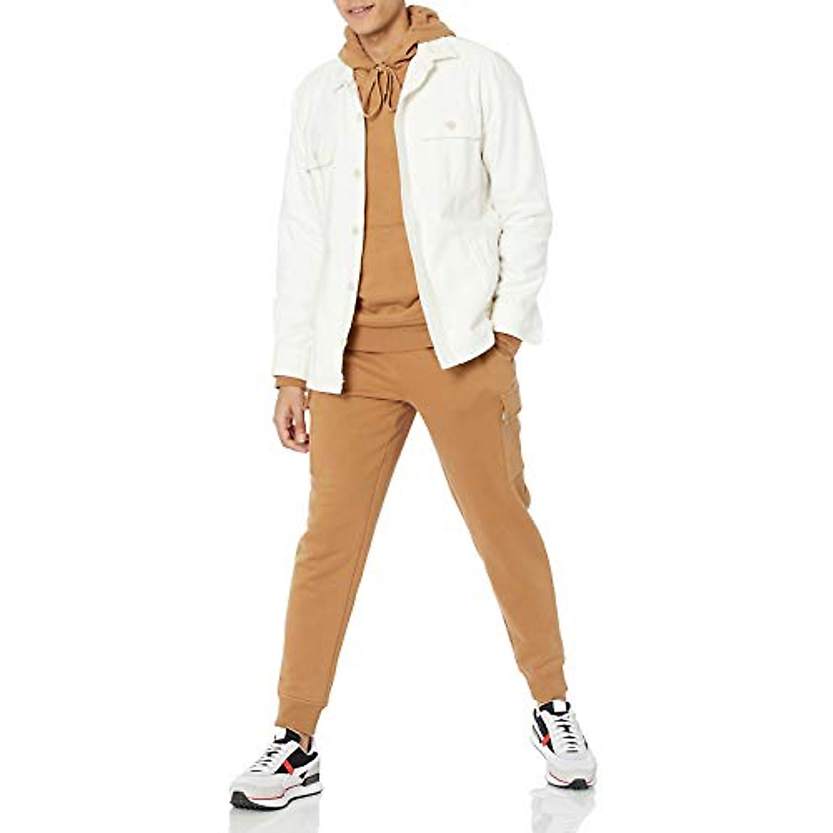 Amazon Essentials Men's Lightweight French Terry Hooded Sweatshirt, Tan, Medium