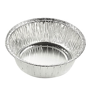 Juvale 100 Pack Mini Individual Pot Pie Pans, Round Disposable Aluminum Tins for Small Business, Catering, Baking, and Cafes (5 In)