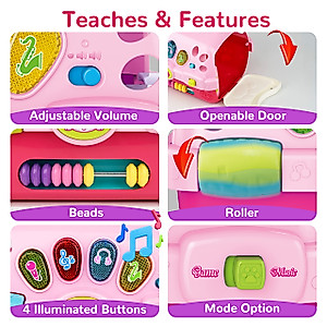 BELLOCHIDDO Dog Toys for Kids, Pretend Play Puppy Dog Toy for Kids with Interactive Electric Dog, 7 Piece Pet Care Playset with Carrier, Educational Toys for 1 2 3 4 5 6 Old Girls