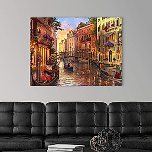 Sunset in Venice Canvas Wall Art Print, Venice Artwork