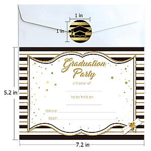 Omgouue Graduation Party Supplies Invitations with Envelopes 2024,Grad Congrats Announcements 32Ct
