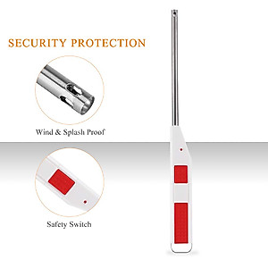 Fdit Electronic Kitchen Gas Stove Lighter Oven BBQ Candle Safety Ignitor Home Kitchen Outdoor Camping Picnic Use(Red)