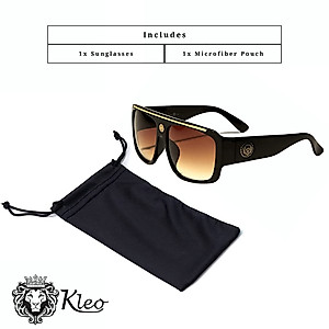 KLEO Flat Top Hip Hop Rapper Retro Aviator Sunglasses