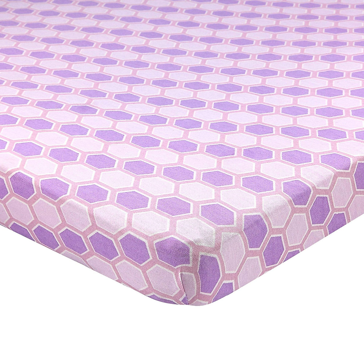 Fitted Crib Sheets for Portable Crib – Super Soft, 100% Jersey Cotton – 24” x 38” – for Boys and Girls, Fits Mini Mattresses - Covered Elastic Hem – Lavender Honeycomb– by Abstract