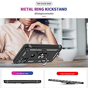 Moto G Stylus 5G Case, Motorola G Stylus 5G Case with [2 Pack] Tempered Glass Screen Protector, LeYi [Military Grade] Protective Phone Case Cover with Kickstand Ring for Motorola G Stylus 5G, Black