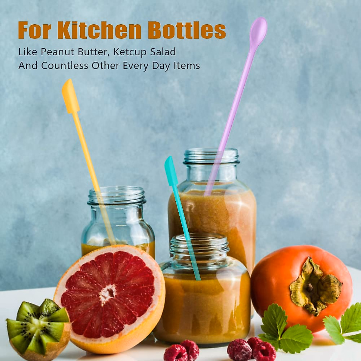 Makeup Spatula 6Pcs, Silicone Spatula Set Mini Small Spatula for food Bottle Beauty Spatula Tiny Lotion Jar Scraper to Get Last of Makeup Out（Multicolor)