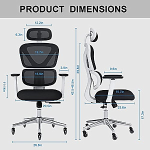Sytas Ergonomic Home Office Chair, Desk Chair with Lumbar Support, Ergonomic Computer Chair High Back