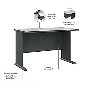 Bush Business Furniture Series A 48W Corner Desk in Slate and White Spectrum & WC8448A Series A 48W Desk in Slate and White Spectrum