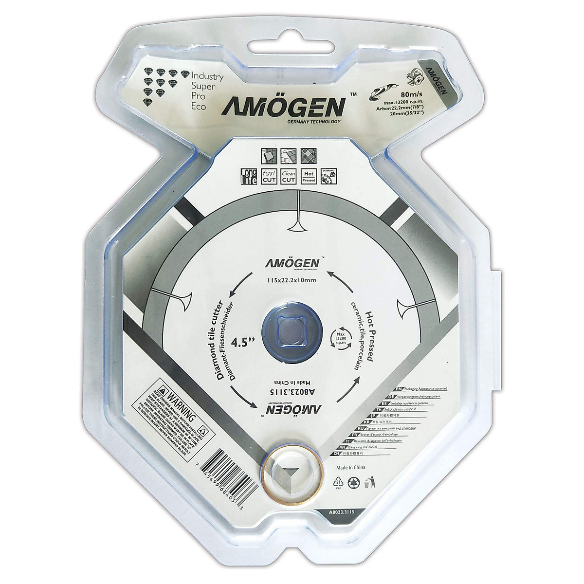 AMÖGEN Ultra-Thin Diamond Tile Cutter ，Arbor fit to Angle Grinders, Circular Saws, Masonry Saws, Tilesaw and Cutoff Cutters