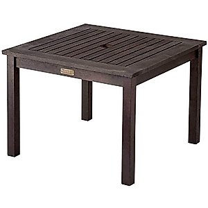 Outdoor Wood Umbrella Side Table End Table Patio Pool Furniture (Espresso)