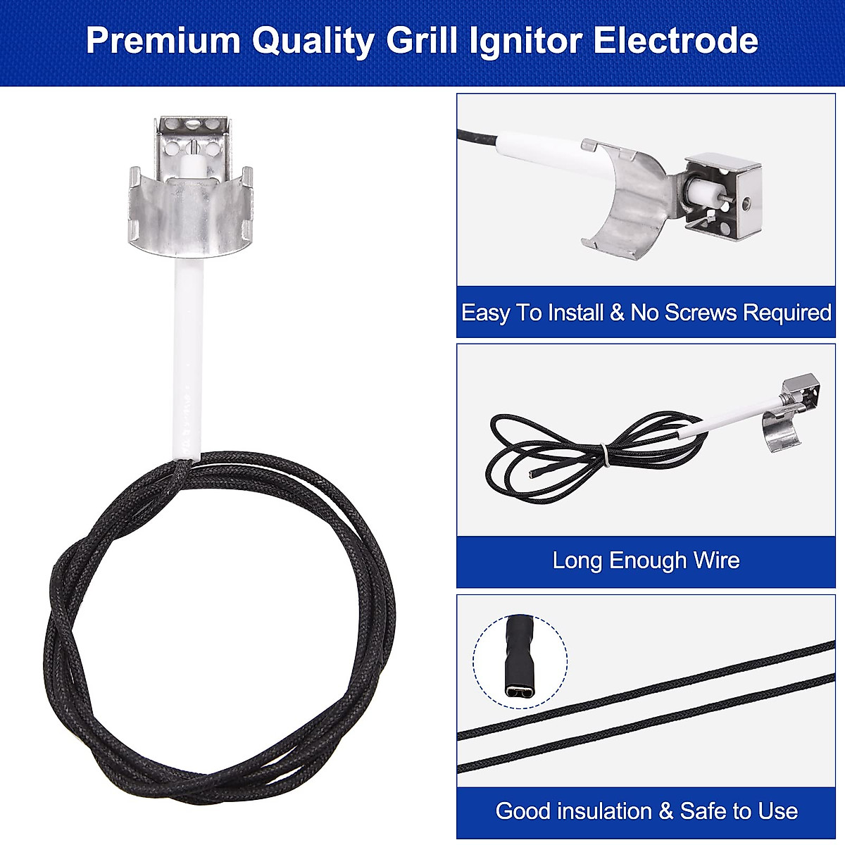 Aibabcue Grill Replacement Parts for Charbroil 463436215, 463436214, 463436213, 467300115, 463234413, 461334813, 466436213 Grill Model, Heat Plate Burner Cover, Grill Burner, Carryover Tube, Igniter
