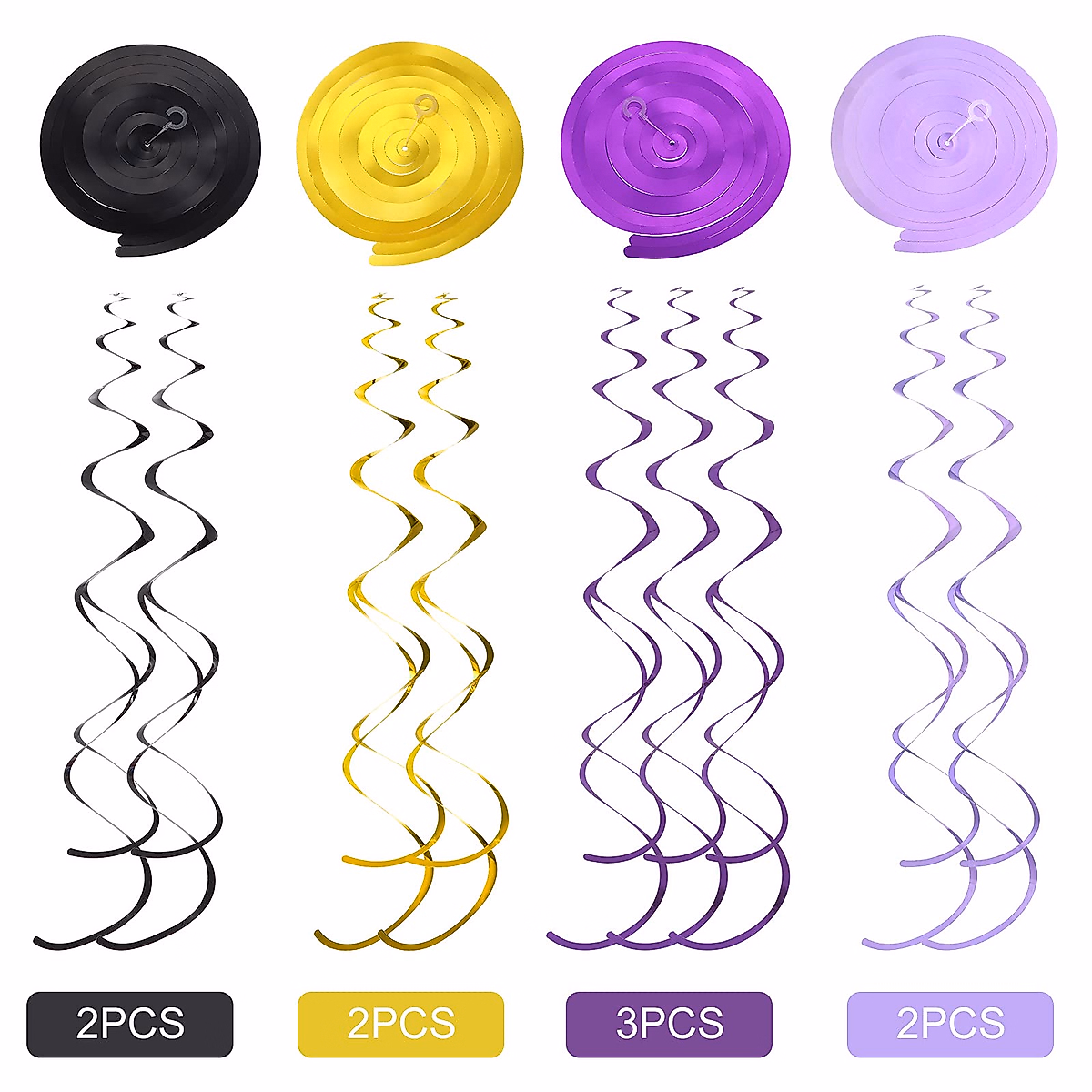 30 Pieces 50th Birthday Decorations 50th Birthday Party Hanging Swirl Decorations, Purple Gold Happy 50th Birthday Swirls Foil Ceiling Decorations for Cheer 50th Birthday Anniversary Party Supplies