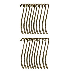 Baosity 20 Pieces Designs Metal Bookmarks Book Mark with Hook Beading Jewelry Findings Crafts x 14mm , Antique Bronze