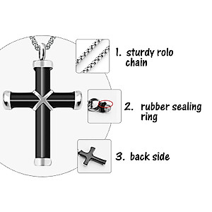 Dletay Cremation Jewelry for Ashes Urn Necklace Memorial Pendant Keepsake Jewelry(Black)