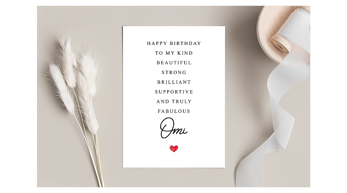 Omi Birthday Card Poem - Perfect Gift for Omi | Emily Gift