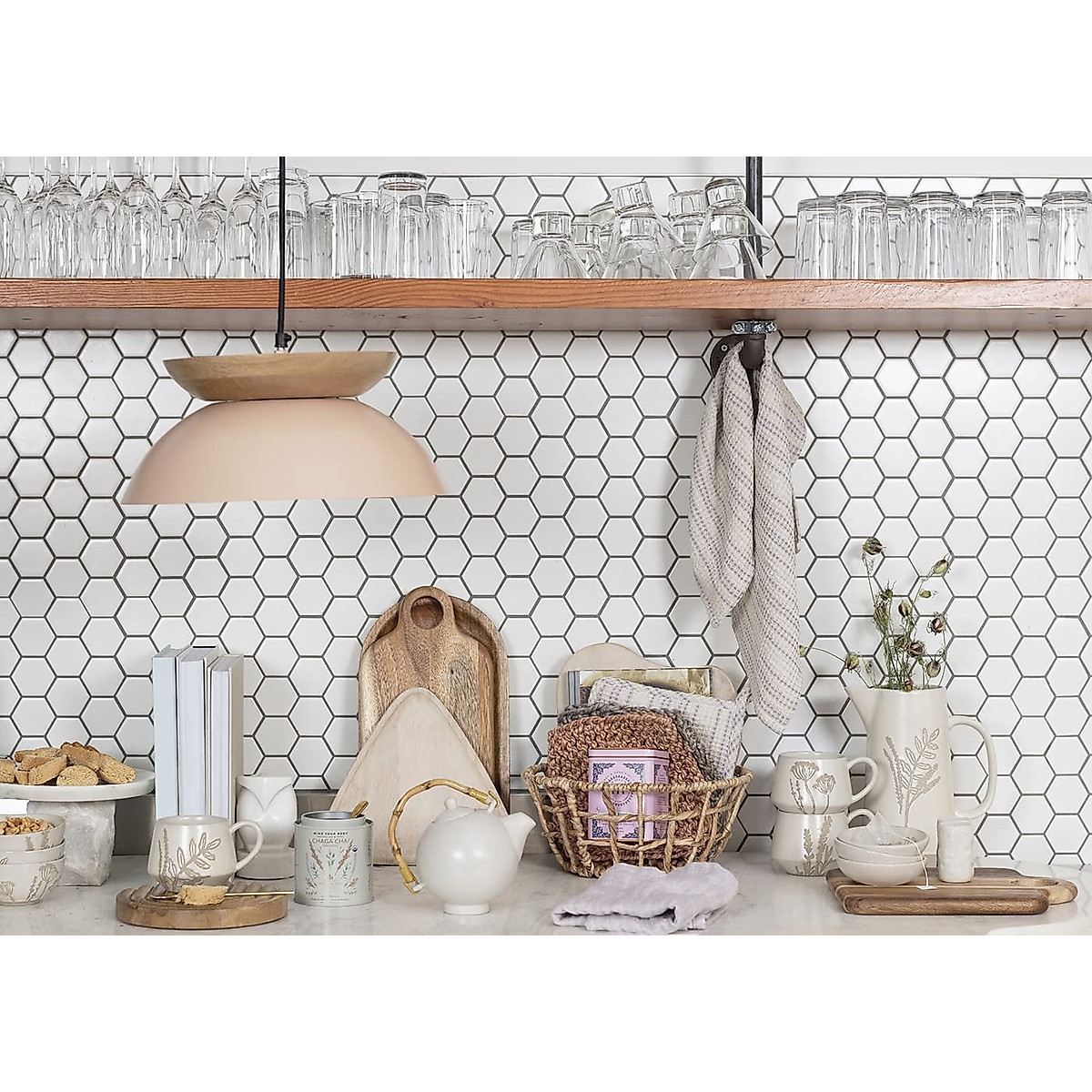 Bloomingville Natural and Lilac Woven Cotton, 2 Styles Tea Towels, 28" L x 18" W x 0" H, Grey