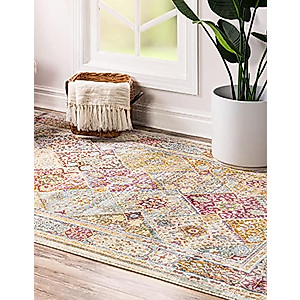 Unique Loom Baracoa Collection Area Rug - Marta (10' x 13' 1" Rectangle, Multi/ Burgundy)