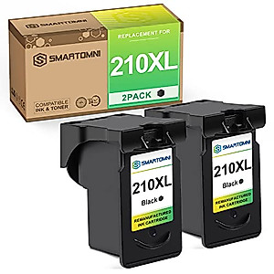 S SMARTOMNI Remanufactured PG-210XL Ink Cartridge Replacement for Canon PG 210 XL for Canon PIXMA MP495 IP2702 MP230 MP240 MP250 MP280 MP480 MP490 MP499 MX330 MX340 MX350 MX410 MX420 Printer (2 Black)
