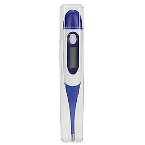 Livestock Pet Thermometer with LED Display Memory Function,Fast Digital Veterinary Thermometer,Flexible Probe for Temperature Measurement for Dogs Cats Horse Cattle (with Battery)