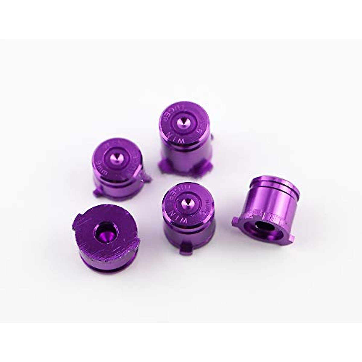 Metal 9mm Bullet Buttons Mod Kit ABXY & Guide Button for Xbox One xboxone Controller (Purple)