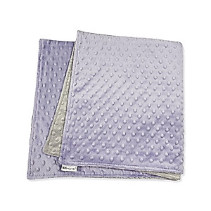 MEG ORIGINAL Lavender & Gray Minky Dot Baby Girl Blanket