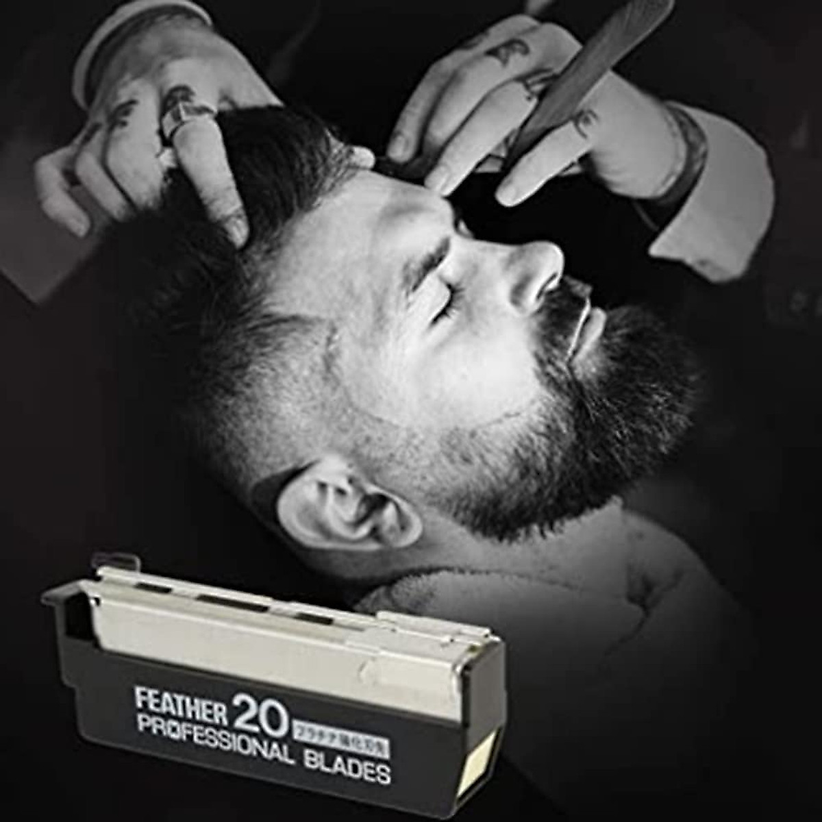 TULGIGS Barber Razor Straight Blade Razor Kamisori Razor with Replaceable with Pack of 20 Blades,Made in Korea