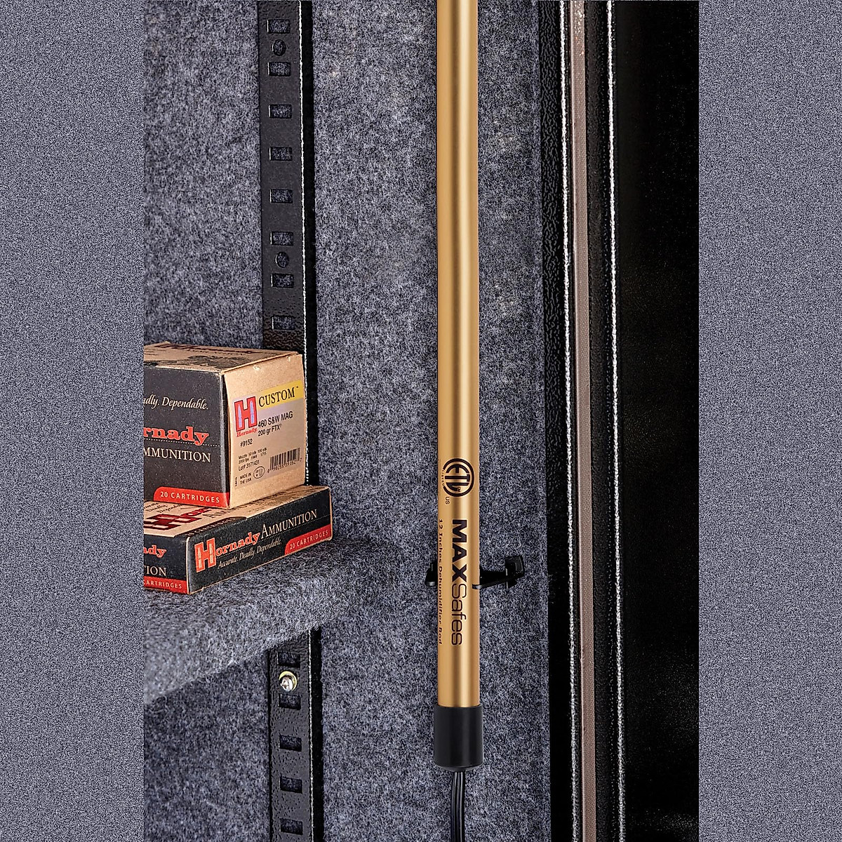 MAXSafes Gun Safe Dehumidifier Rod, Dry Golden Rod - Easy Installation Plug-in Electric Dehumidifier Eliminates Moisture for Gun Safes & Cabinets, ETL Approved (18in)