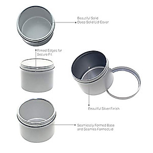 mimipack 24 Pack Tins 8 oz Silver Deep Round Tins with Clear Window Lids Use for Candle Tins, Cosmetics Tin Containers, Lip Balm, Party Favors Tins, Bulk Tins
