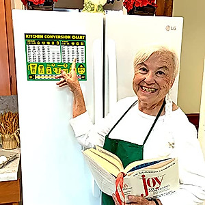 Kitchen Conversion Chart Magnet - Extra Large Easy to Read 11” x 8.5” Measurement Cheat Sheet for Cooking Baking & Reading Recipes - Convert Volume Weight Celsius Fahrenheit Imperial & Metric Units