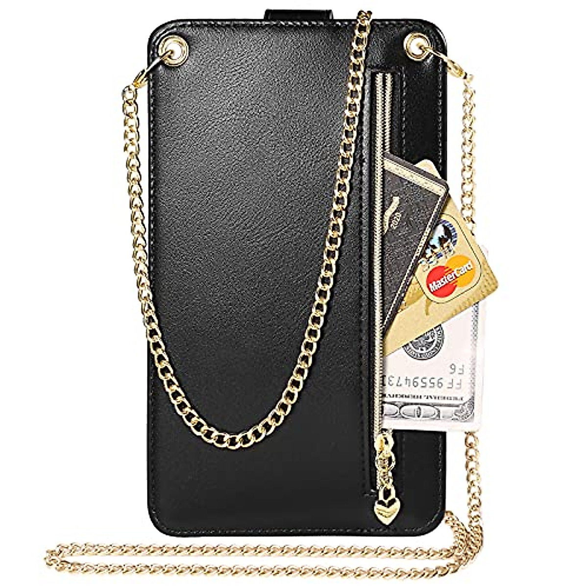 YICHEEY Cell Phone Purse Wallet Small Crossbody Bags for Women Mini Shoulder Bag with Card Slot (Black)