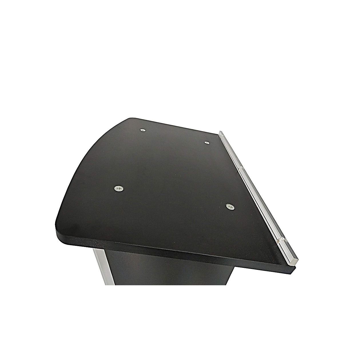 Acrylic Church Podium Pulpit Debate Conference Lectern Plexiglass Lucite Black Wood Shelf Cup Holder on Wheels 1803-5-BLACK-NPF