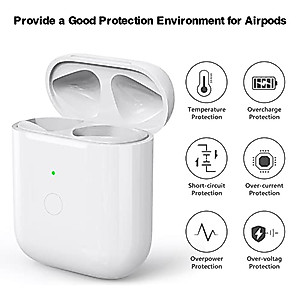 Wireless Charging Case Replacement Compatible with Airpods 1 2 - Charger Case Only for AirPod 1st / 2nd Generation, Support Bluetooth Pairing Sync Button, No Air Pods, White