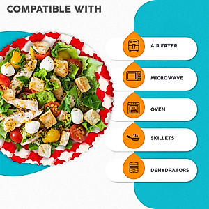 EaZy MealZ 100 Piece Air Fryer Paper Liners, Disposable, Airfryer Oven Insert Parchment Sheets, Grease and Water Proof, Non-Stick, Parchment Baking Paper for Baking Roasting Microwave