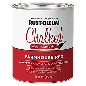 Rust-Oleum Chalked Ultra Matte Farmhouse Red Water-Based Acrylic Chalk Paint 30 oz.