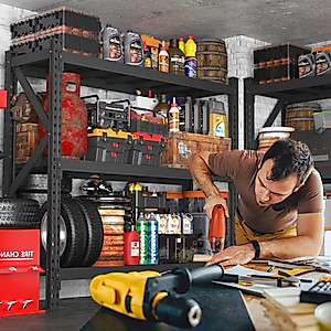 66"W 8500LBS Heavy Duty Storage Shelves,Metal Garage Shelving Units,Durable Adjustable Steel Utility Shelving Units for Home Commercial Industrial Warehouse Storage Organization Utility Racks