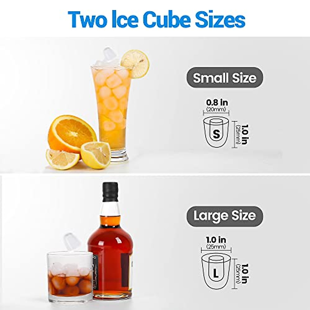 Ice Makers Countertop,Protable Ice Maker Machine with Handle,Self-Cleaning Ice Maker, 26Lbs/24H, 9 Ice Cubes Ready in 6-8 Mins, for Home/Office/Kitchen Black WANAI