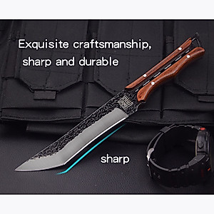 HENWAFX boning knife for meat cutting,Hand Forged Chef Knife Meat Butcher Cleaver Kitchen Knife for Outdoor hunting camping barbecue with sheath, meat and fish fillet bbq knife